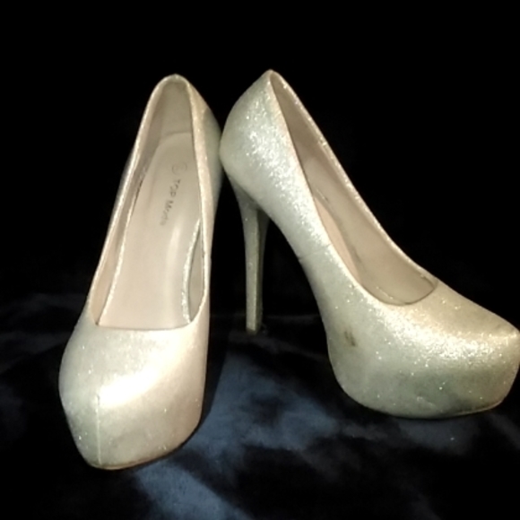 TOP Moda | Shoes | Sparkle White High Heels | Poshmark